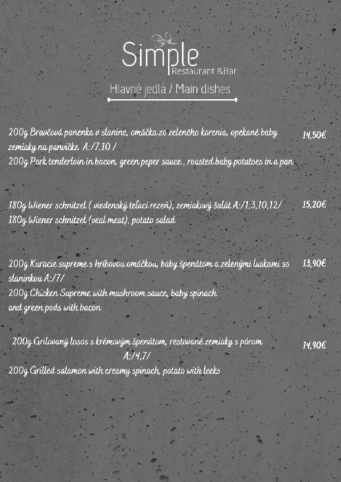 Menu :: WWW.Simple Restaurant & Bar